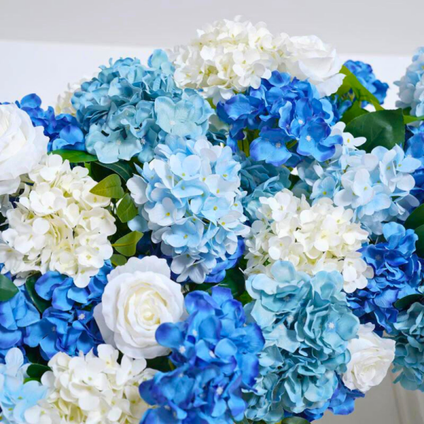 8ft LUXE Blue & White Rose & Hydrangea Floral Arch with optional frame