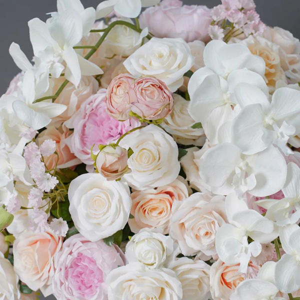 LUXE Pink, White & Champagne Rose & Orchid Mixed Table Centerpiece ...