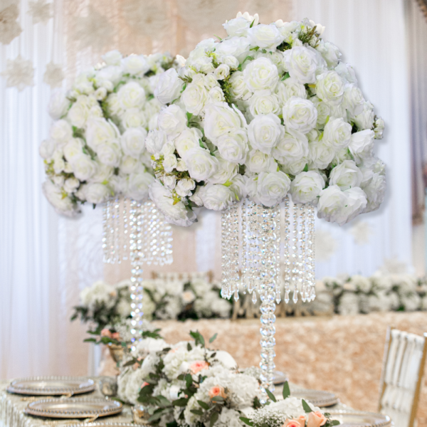 LUXE White Rose Table Centerpiece - 28 Inches