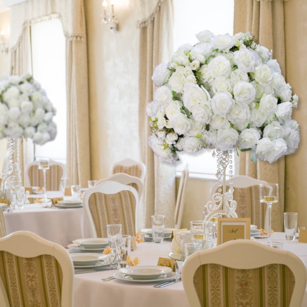 LUXE White Rose Table Centerpiece - 28 Inches