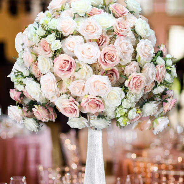 LUXE Pink Rose Table Centerpiece - 28 Inches