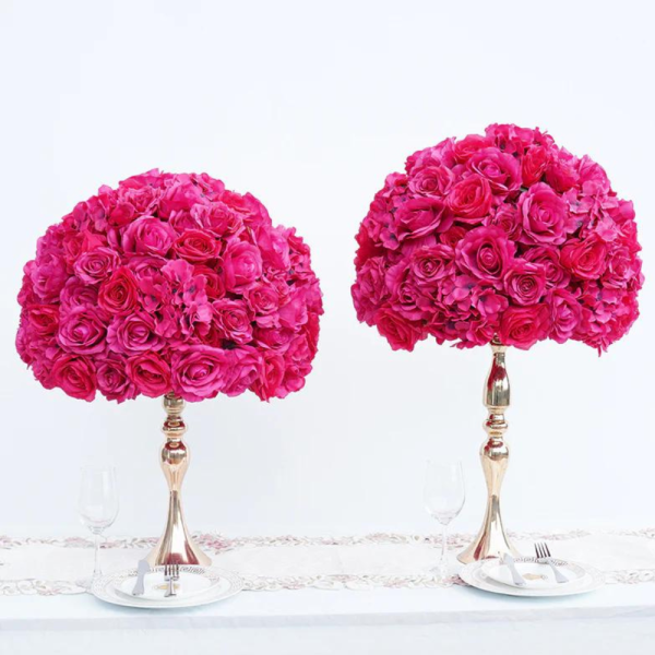 LUXE Hot Pink Rose Hydrangea Table Centerpiece - 24 Inches