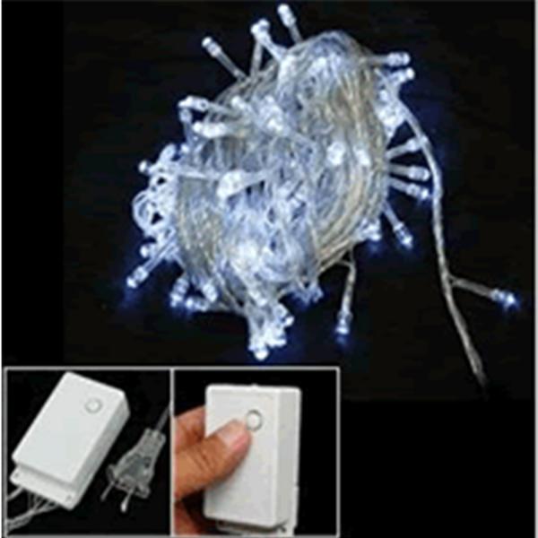 32ft Cool White LED Light Strand. Plug-In Style w/8 Light Programs (100 ...