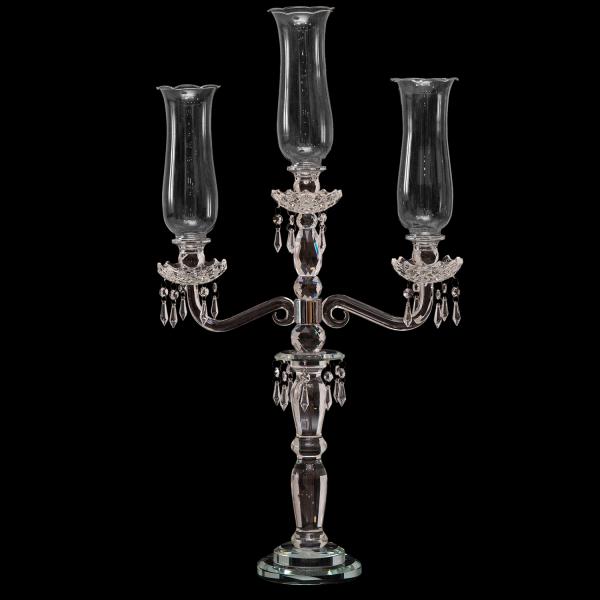 Decostar™ 3 Arm Crystal Candelabra 31 W/ Clear Glass Votive Holders ...