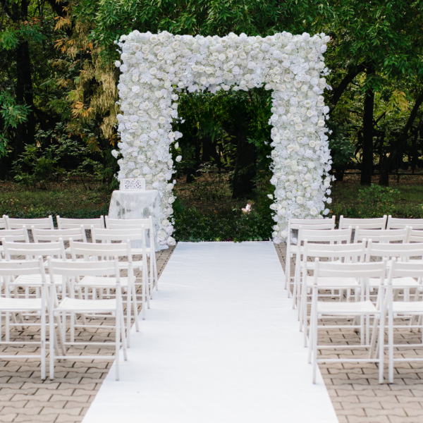 8ft LUXE White & Champagne Cherry Blossom Square Floral Arch with ...