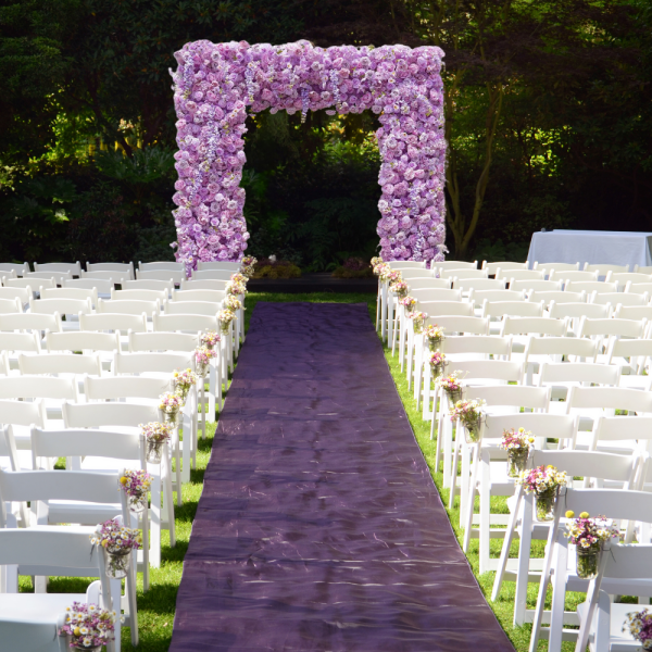8ft LUXE Purple Wisteria Square Floral Arch with Optional Pipe Kit Frame