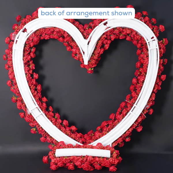 8ft LUXE Red Rose Heart Shaped Floral Arch with Optional Frame