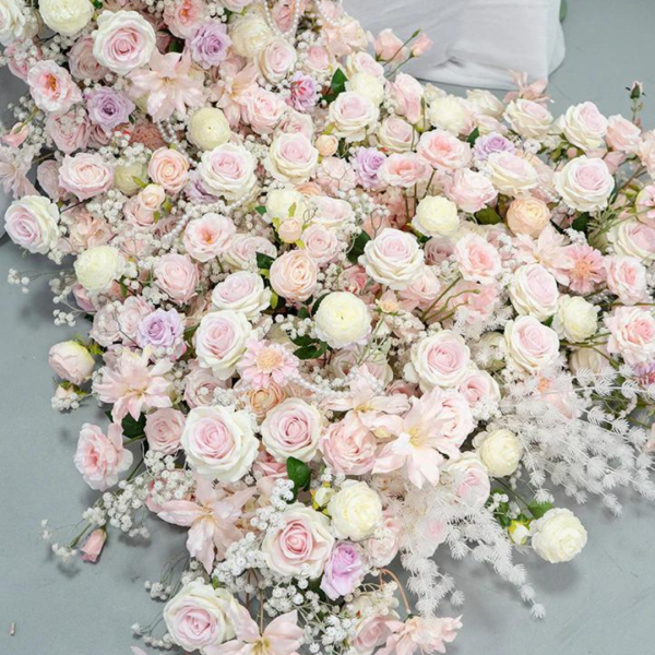 LUXE Pink & White Waterfall Style Table Runner - 91 Inches