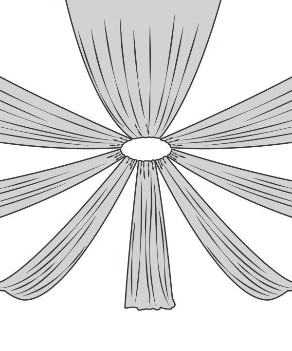 8-Panel Ceiling Draping Kit - HARDWARE ONLY