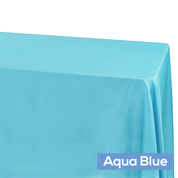 90 x 132 Rectangular Oblong 200 GSM Polyester Tablecloth - Aqua Blue