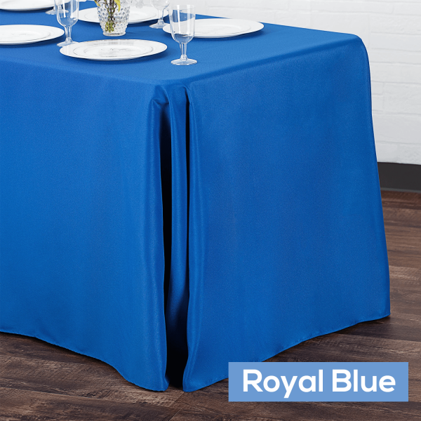 90 x 132 Rectangular Oblong 200 GSM Polyester Tablecloth - Royal Blue