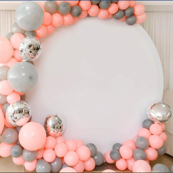 7ft Round Backdrop Set with White Cover and Carrying Bag