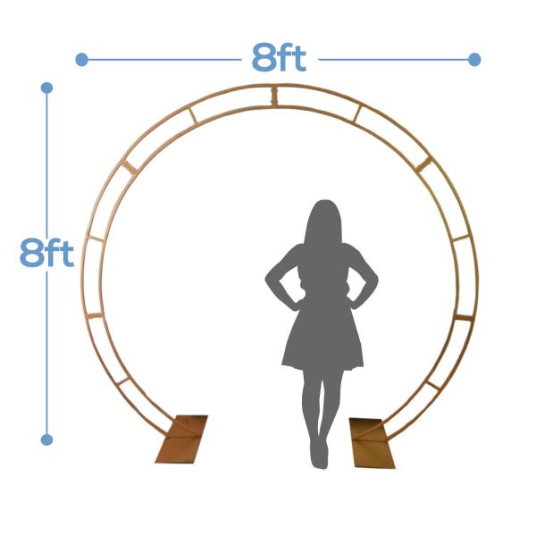 Gold Metal Circle Wedding Arch - 8ft x 8ft