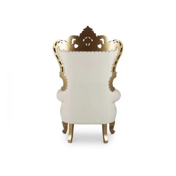 French Bride and Groom Throne Chair - White & Gold