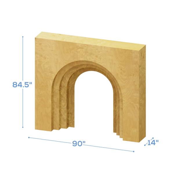 3D Ridge Layered Arch Wall with Square Perimeter