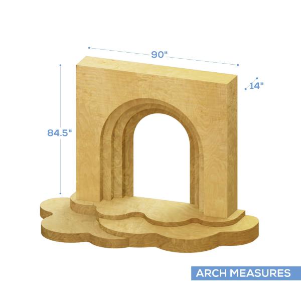 3D Ridge Layered Arch Wall with Square Perimeter & Cloud Stage Platform