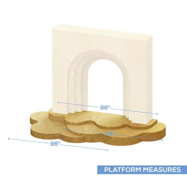 3D Ridge Layered Arch Wall with Square Perimeter & Cloud Stage Platform