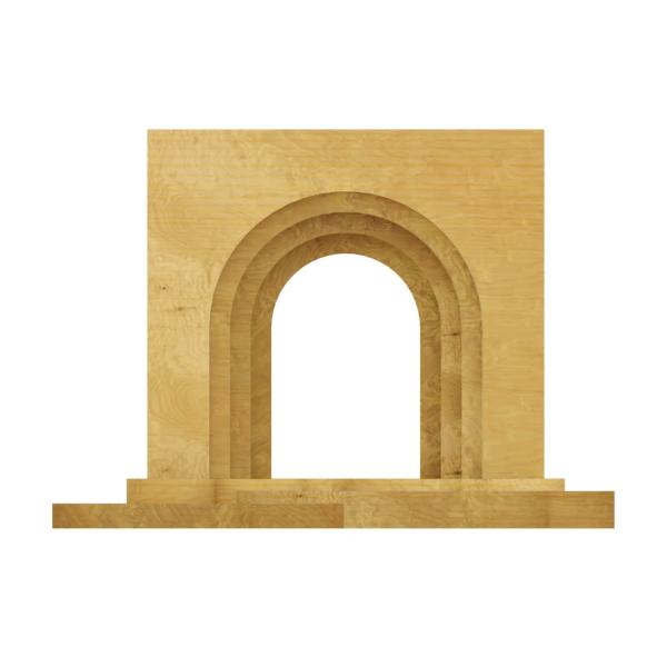 3D Ridge Layered Arch Wall with Square Perimeter & Cloud Stage Platform