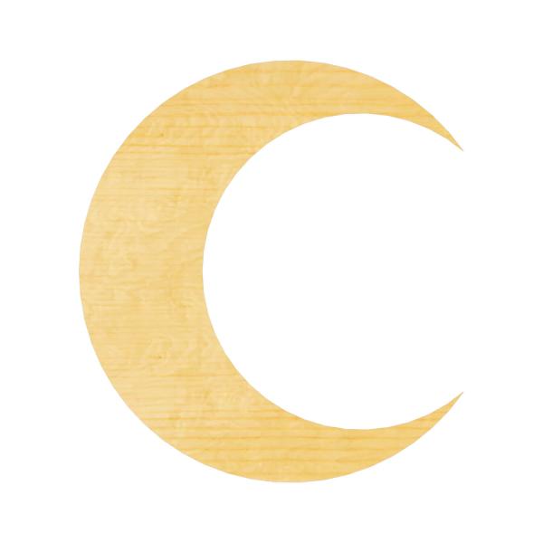 Wood Crescent Moon - Size Options