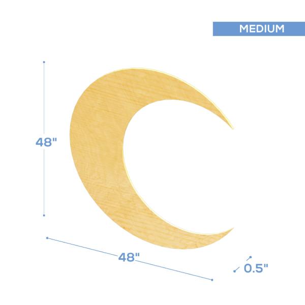 Wood Crescent Moon - Size Options