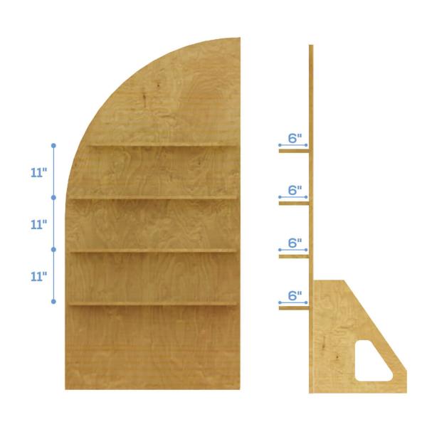 Collapsible Left Leaning Half Full Arch Interchangeable Shelf Chiara ...