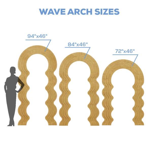 Large Open Wavy Chiara Wall Arch Panel - Select Your Size!