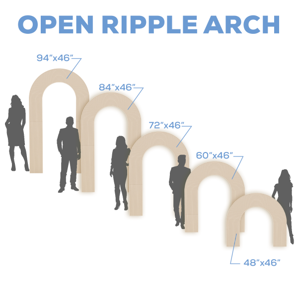 Large Open Arch Collapsing Ripple Chiara Wall Panel - Select Your Size!