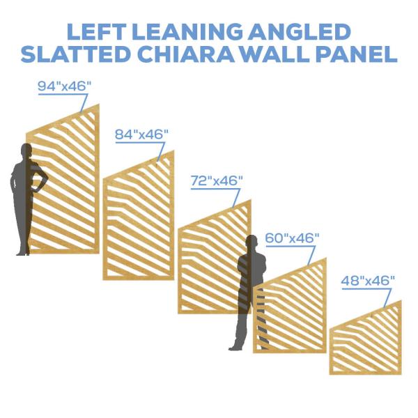 Large Left Leaning Angled Slatted Chiara Wall Panel - Select Your Size!