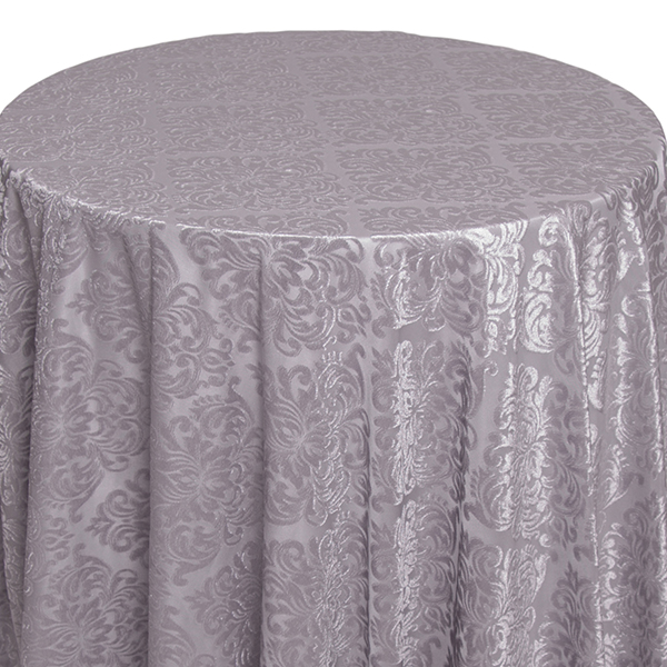 Gray - Damask Contemporary Velvet & Sheer Overlay - Many Size Options