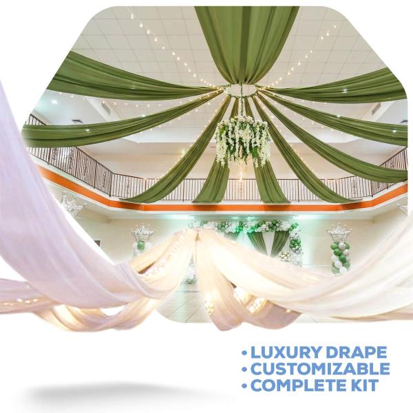 10-Panel Starburst 21ft Ceiling Draping Kit (44 Feet Wide)
