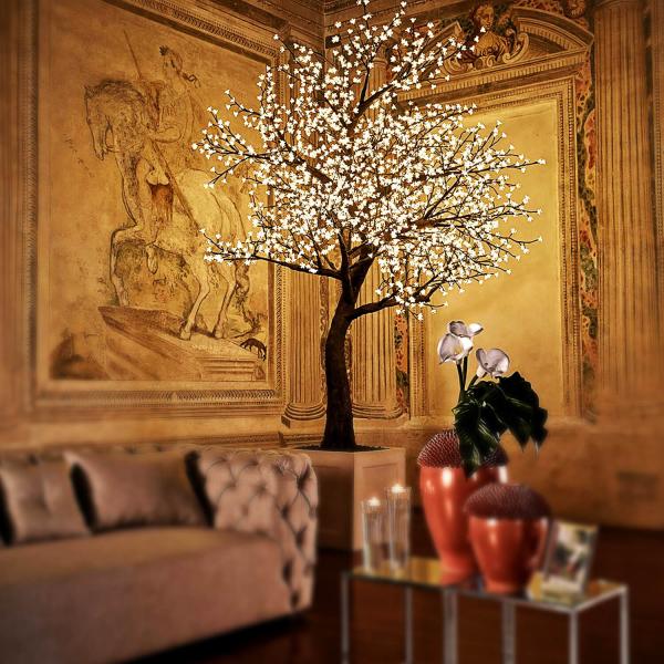 Lighted Cherry Blossom LED Tree - AC Adapter - 1000 LEDs - RGBW w ...