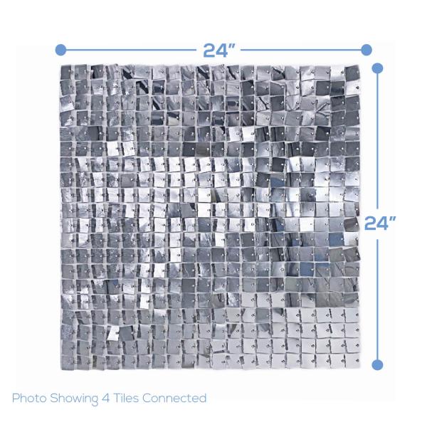 Easy Connect Shimmer Wall Panels w/ Transparent Grid Backing & Square ...