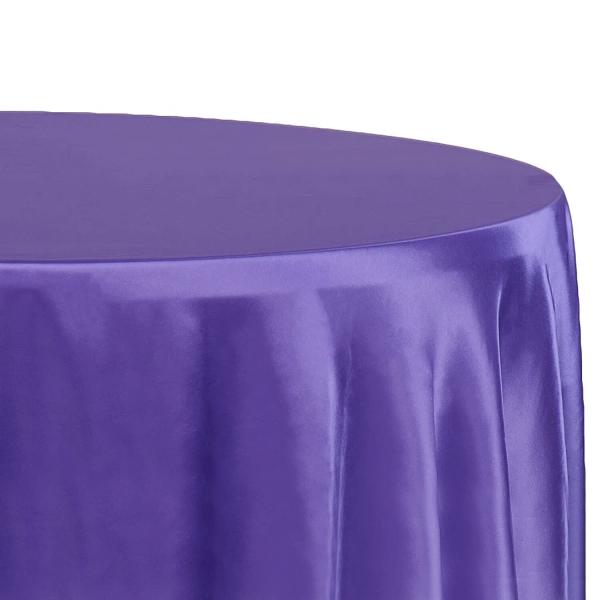Sleek Satin Tablecloths 132 Round - Purple