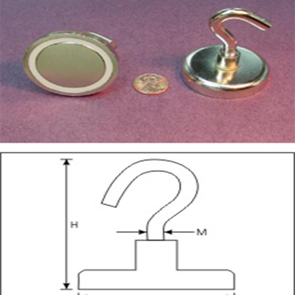 Single 60mm Rare-Earth Super Magnet Hook (Holds 249lbs)