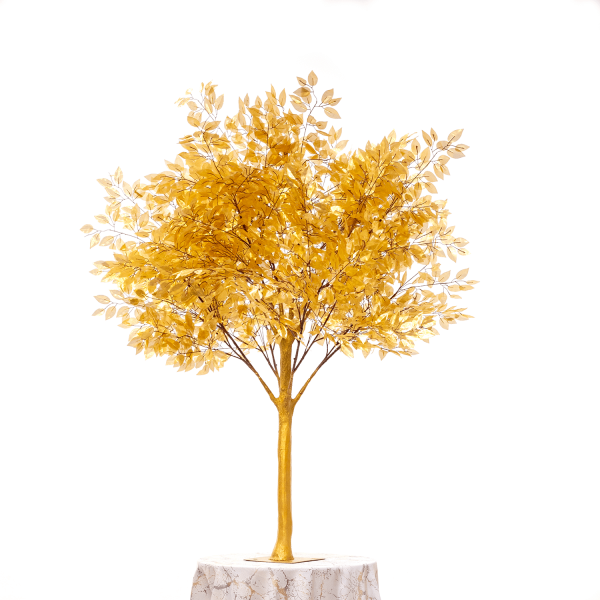 6.5ft Artificial 5Ft Tall Gold Tree — Gold, 10 Interchangeable Branches ...