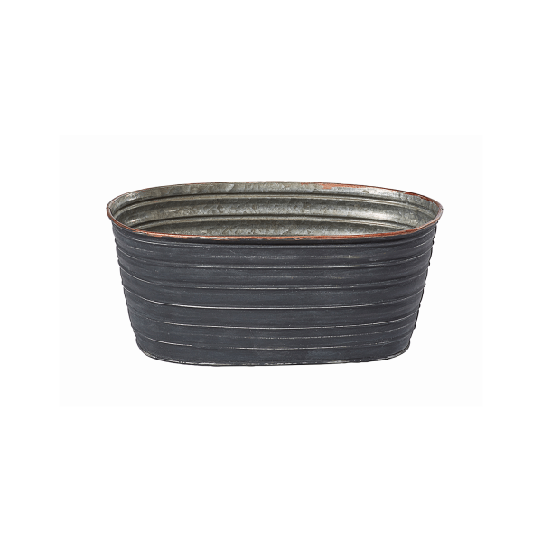 OASIS Oval Tin Pots - Slate - 8-1/2 - 12 Case