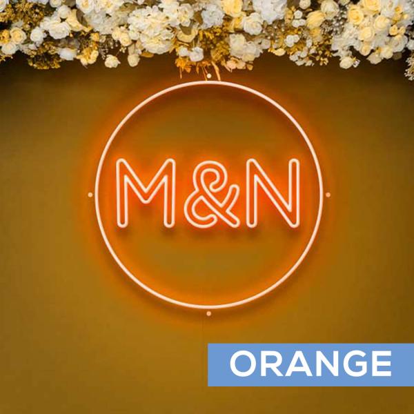 Custom Neon Sign Your Initials in Monogram Circle - Choose your Size ...