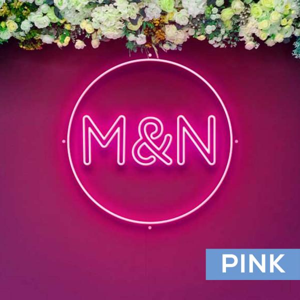 Custom Neon Sign Your Initials in Monogram Circle - Choose your Size ...
