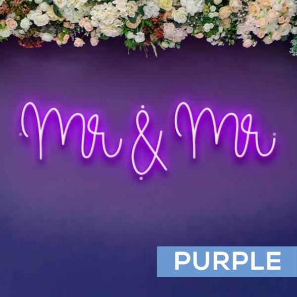 Neon Sign Mr & Mr in Nutmeg Font - Choose your Size and Color!