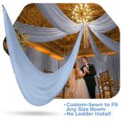 Single Piece - Baby Blue Sheer Prefabricated Ceiling Drape Panel ...