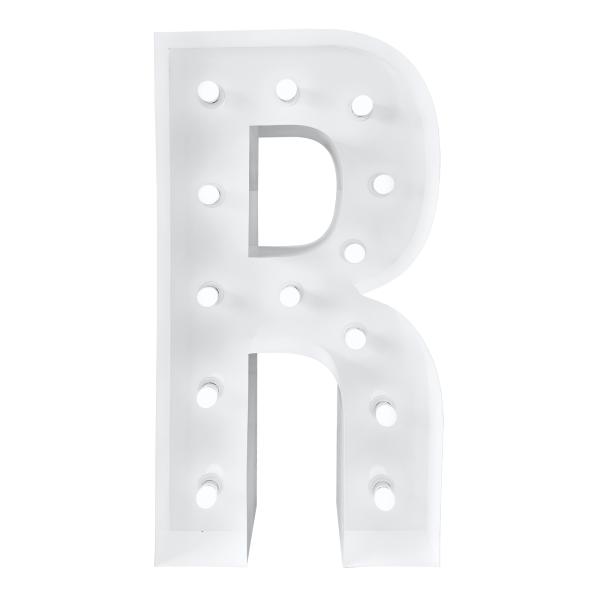 4ft Metal Light Up Marquee Letters “R” - White