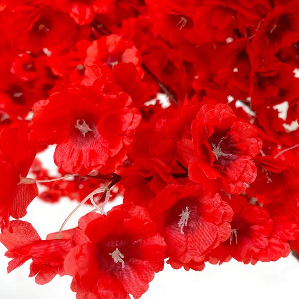6ft Artificial Hydrangea Bloom Tree — Red, 10 Interchangeable Branches ...