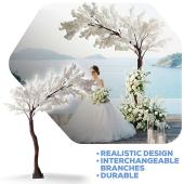 9ft Artificial Flowering Hydrangea Tree — White, 14 Interchangeable ...