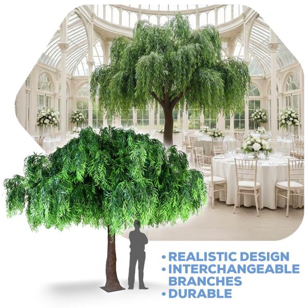 HUGE LUXE 13ft Fake Green Willow Tree - 150 Interchangeable Branches ...