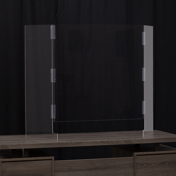 U Shape Barrier Shield - Portable Clear Acrylic - 35H x 30W x 12D
