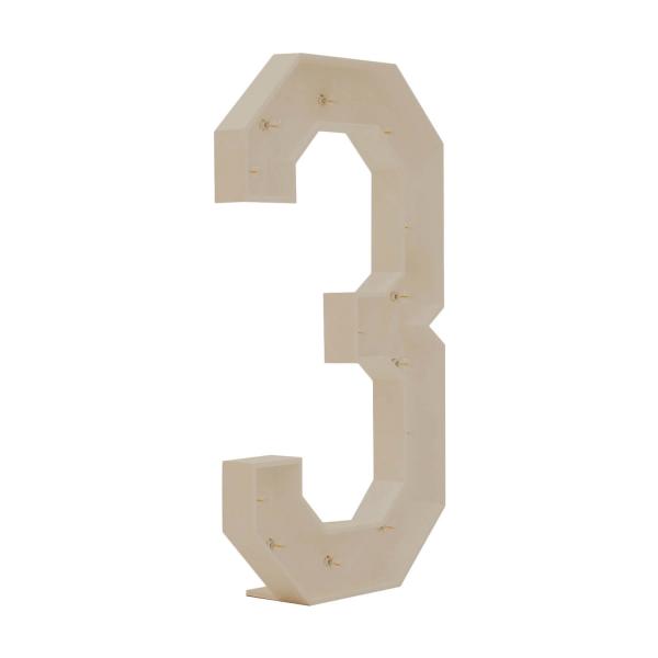 Wood Marquee Number 3