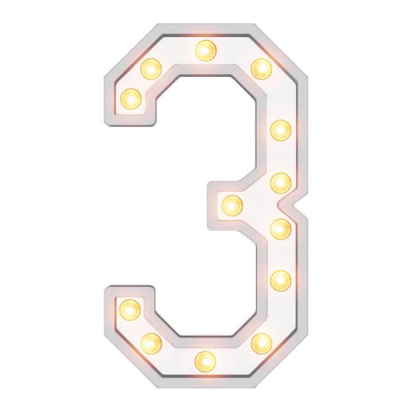 Wood Marquee Number 3