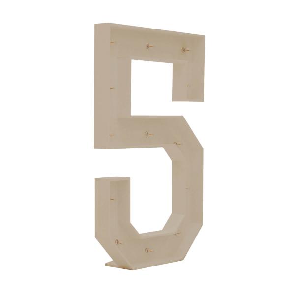 Wood Marquee Number 5