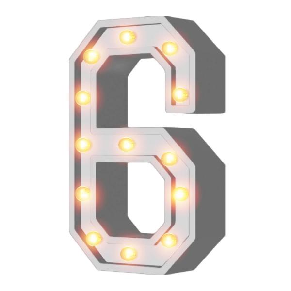 Wood Marquee Number 6