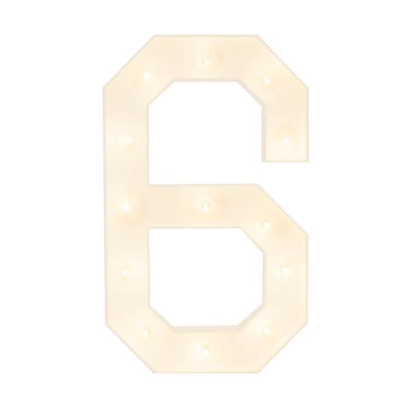 Wood Marquee Number 6